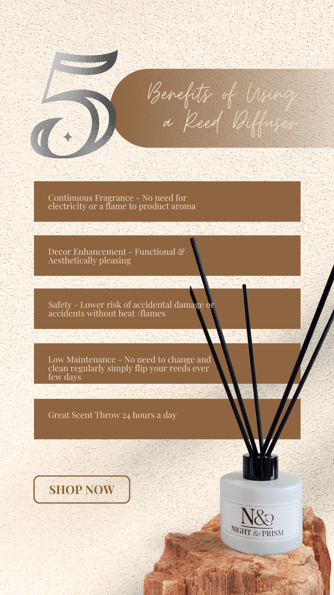 Elevate Your Space: 5 Benefits of Using a Reed Diffuser – NIGHT & PRISM